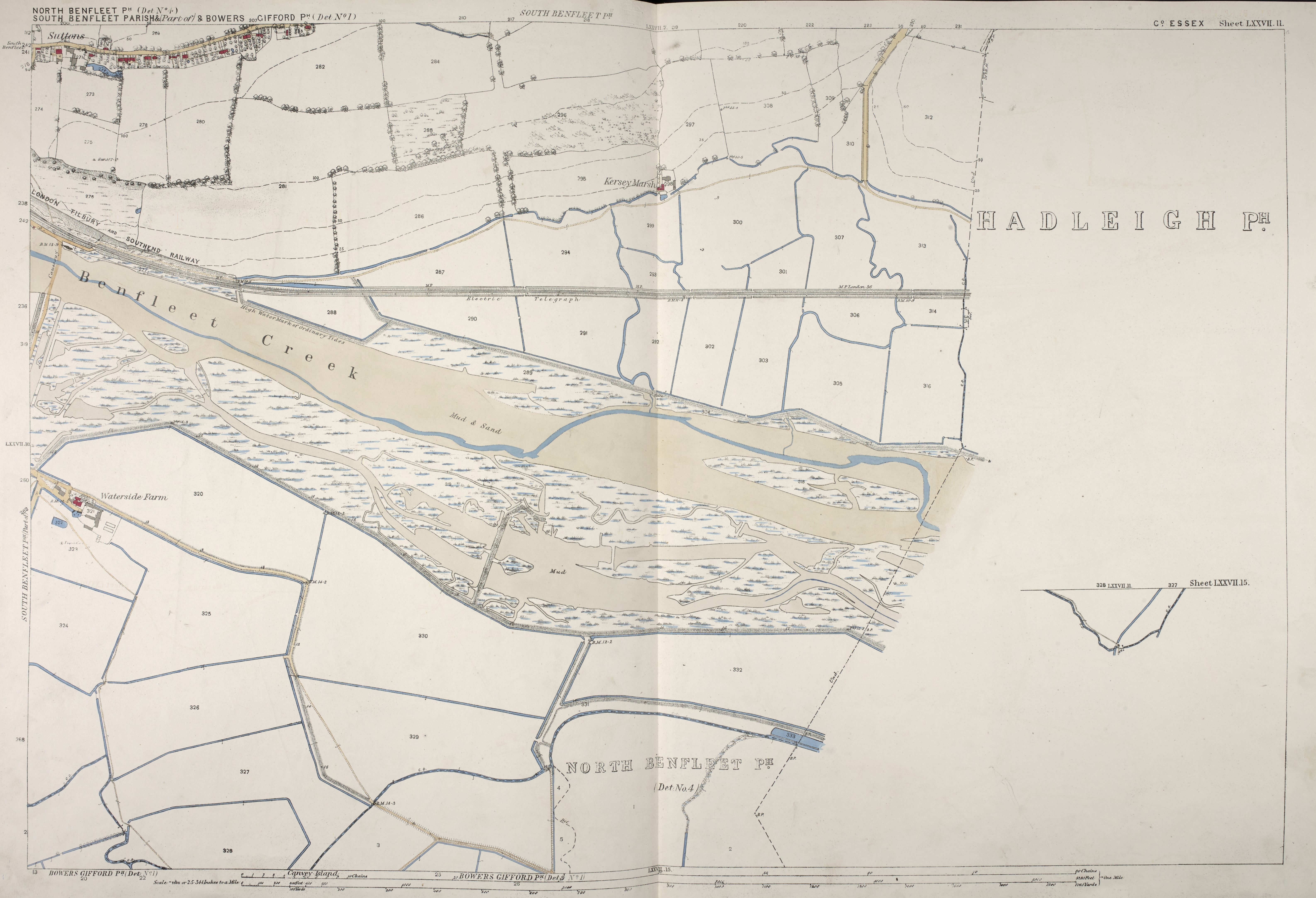 1867 - 25" to the mile - Ordnance Survey map of South Benfleet | Maps ...