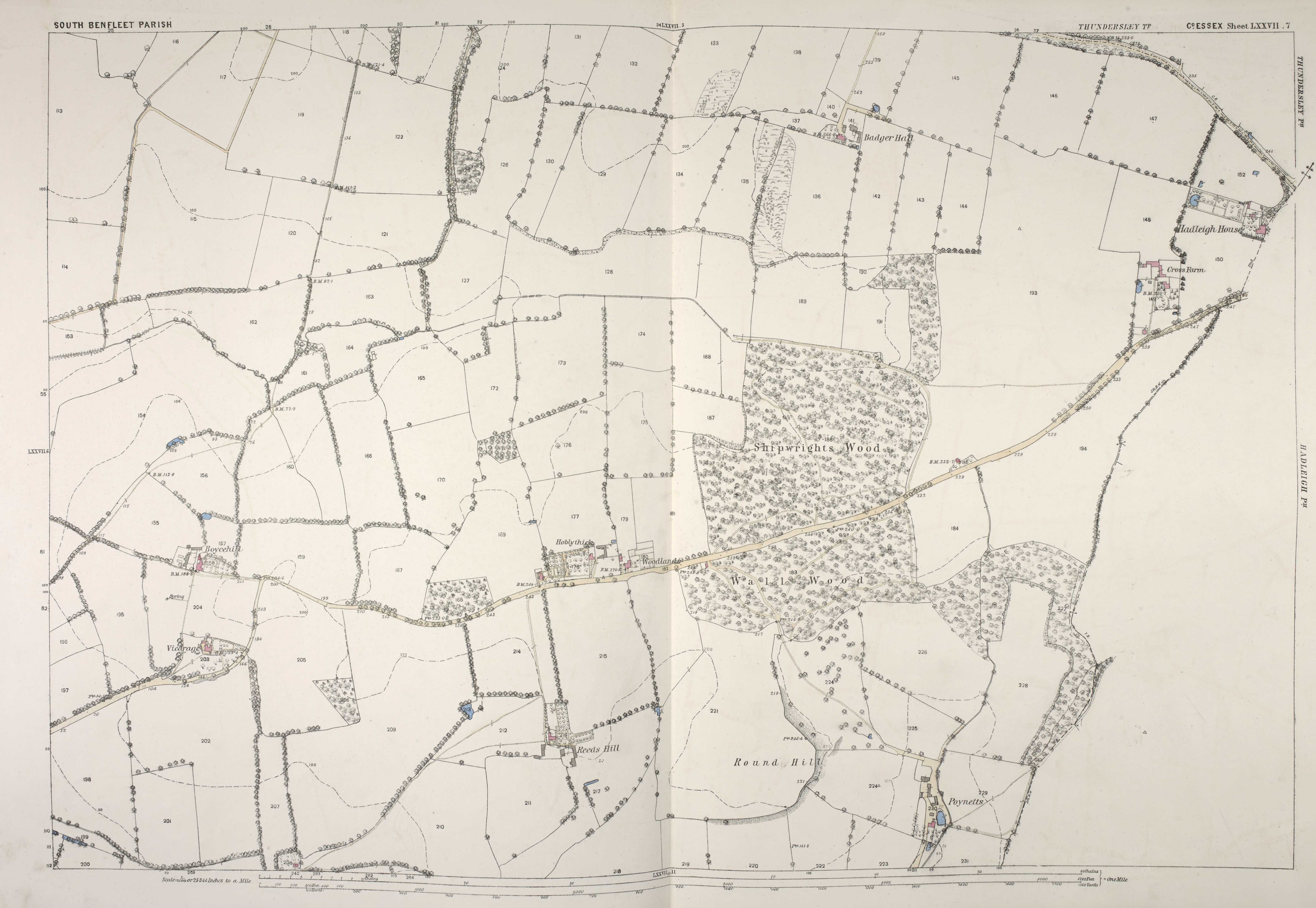 1867 - 25" to the mile - Ordnance Survey map of South Benfleet | Maps ...