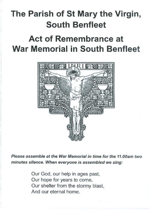 The Order of Service for The Remembrance Service | Memorial Services ...