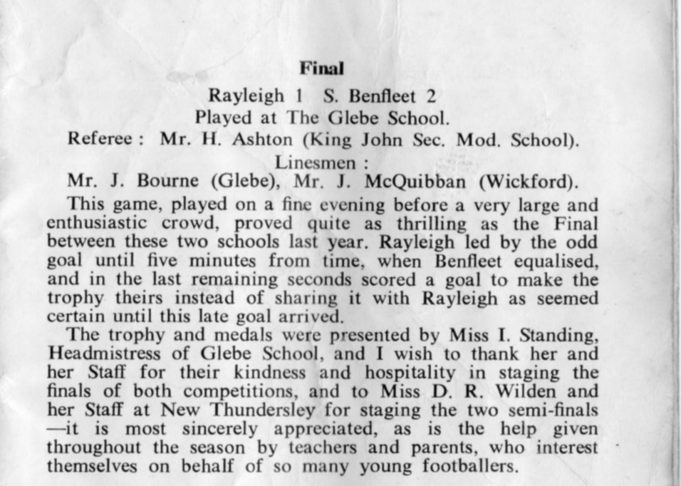 South Benfleet County Junior School XI, 1958/59 | Benfleet Primary ...